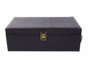 China Rigid PU Leather Box CMYK Glass Wine Box packaging Varnish 1 2 pcs for sale