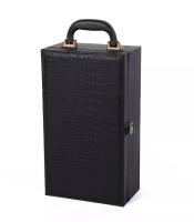China Rigid PU Leather Box CMYK Glass Wine Box packaging Varnish 1 2 pcs for sale