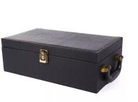 China Rigid PU Leather Box CMYK Glass Wine Box packaging Varnish 1 2 pcs for sale