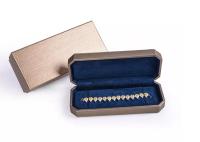 China Sturdy PU Leather Box Khaki Paper Gift Box Packaging ISO9001 for sale