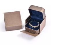 China Sturdy PU Leather Box Khaki Paper Gift Box Packaging ISO9001 for sale