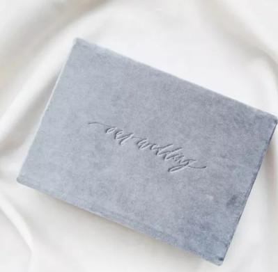 China Magnetic Velvet Jewelry Packaging Box CMYK Embossing With Ribbon for sale