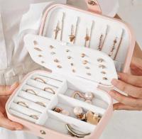 China CMYK Portable Small Travel Jewelry Boxes Compostable PU Leather ISO9001 for sale