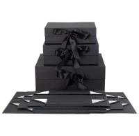 China Collapsible Clothes Packaging Box Debossing Kraft Paper Gift Box Handmade for sale