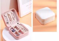 China Stylish Velvet Earring Box Glossy Pantone Jewelry Case Box PU Leather for sale