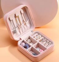 China Stylish Velvet Earring Box Glossy Pantone Jewelry Case Box PU Leather for sale