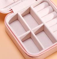 China Stylish Velvet Earring Box Glossy Pantone Jewelry Case Box PU Leather for sale