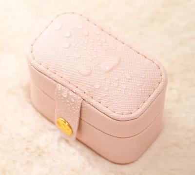 China ODM Mini Travel Jewelry Box Organizer Emboss PU Leather Portable SGS for sale