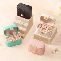China ODM Mini Travel Jewelry Box Organizer Emboss PU Leather Portable SGS for sale