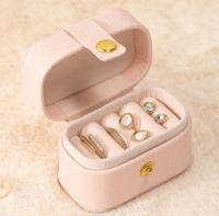 China ODM Mini Travel Jewelry Box Organizer Emboss PU Leather Portable SGS for sale