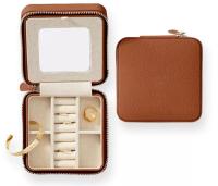 China design Cow PU Leather Box Organizer Exquisite Travel Jewelry Case for sale