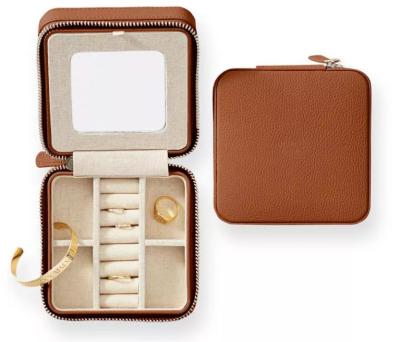 China design Cow PU Leather Box Organizer Exquisite Travel Jewelry Case for sale