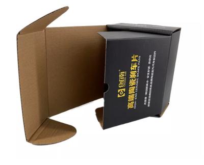 China Corrugated Cardboard Black Shipping Boxes Small Debossing ISO9001 for sale