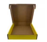 China Folding Compostable Packaging Boxes Corrugated Yellow Paper Box Embossing for sale