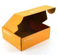China CMYK Auto Parts Packaging Box Paper Varnishing Orange Custom LOGO BSCI for sale