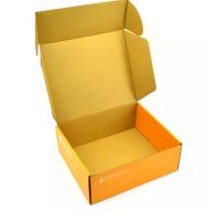 China CMYK Auto Parts Packaging Box Paper Varnishing Orange Custom LOGO BSCI for sale