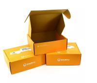 China CMYK Auto Parts Packaging Box Paper Varnishing Orange Custom LOGO BSCI for sale