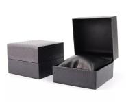 China PU leather Custom Watch Box Packaging black Stripe Elegant for sale