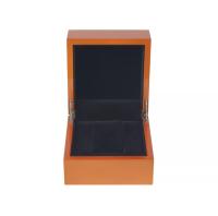 China High Glossy Wrist Watch Packaging Box Hinge Metal Wooden Watch Case for sale