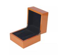 China High Glossy Wrist Watch Packaging Box Hinge Metal Wooden Watch Case for sale