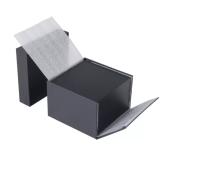 China Customized Black Matte Single Watch Boxes Pu Leather Square Wooden for sale