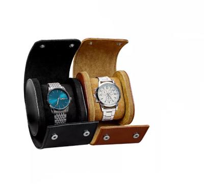 China PU Leather Wrist Watch Packaging Box Custom Logo 3.9*3.2*2.7 in for sale