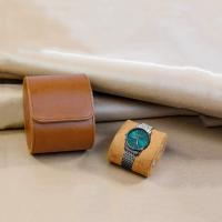 China PU Leather Wrist Watch Packaging Box Custom Logo 3.9*3.2*2.7 in for sale