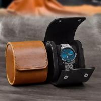 China PU Leather Wrist Watch Packaging Box Custom Logo 3.9*3.2*2.7 in for sale