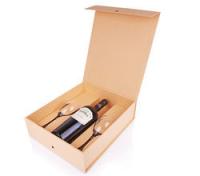China 3 Bottle Magnetic Wine Glass Packaging Boxes Gift With Dividers for sale