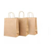 China Varnishing Kraft Paper Handbag Recycled Brown Kraft Paper Bag SGS for sale