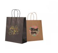China Varnishing Kraft Paper Handbag Recycled Brown Kraft Paper Bag SGS for sale