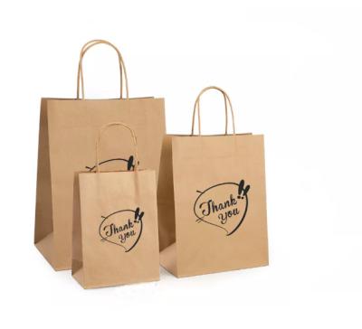 China Varnishing Kraft Paper Handbag Recycled Brown Kraft Paper Bag SGS for sale