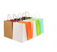 China Varnishing Kraft Paper Handbag Recycled Brown Kraft Paper Bag SGS for sale