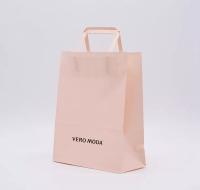 China ODM Pink Kraft Paper Bag Biodegradable Patch Handle Bag ISO9001 for sale