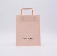 China ODM Pink Kraft Paper Bag Biodegradable Patch Handle Bag ISO9001 for sale