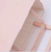 China ODM Pink Kraft Paper Bag Biodegradable Patch Handle Bag ISO9001 for sale