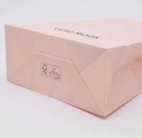 China ODM Pink Kraft Paper Bag Biodegradable Patch Handle Bag ISO9001 for sale