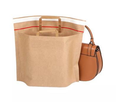 China Biodegradable Kraft Paper Handbag CMYK Kraft Paper Tote Bag ISO for sale