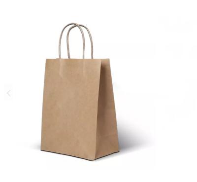 China Handle Kraft Paper Handbag Durable Pantone Take Away Food Bag for sale