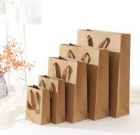 China Customized Kraft Paper Handbag / Shopping Bag Recycled Compostable for sale