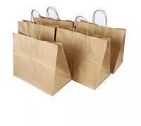 China OEM Kraft Paper Handbag / Coffee Bags CMYK Embossed Eco Friendly for sale