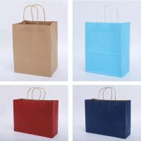 China LOGO Printing Kraft Takeaway Bags shopping Gift Packaging Bag Biodegradable for sale