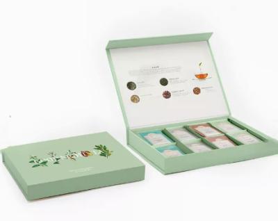 China Portable Paper Tea Boxes 4C UV Lamination Embossing Surface Finish for sale