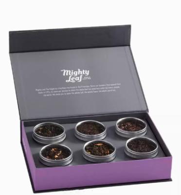 China Handmade Luxury Cardboard Tea Boxes Rectangle With Magnetic Lid for sale