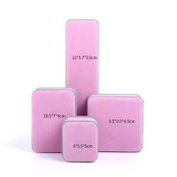 China OEM Ring Necklace Packaging Box Pink Velvet Jewelry Box ISO9001 for sale