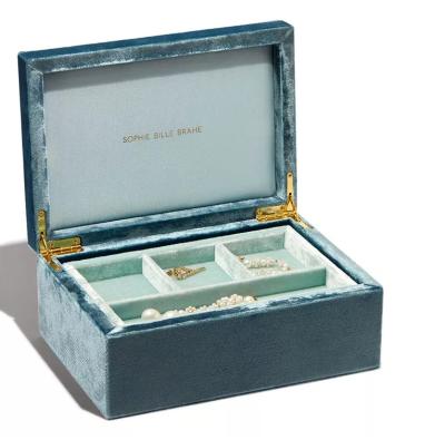 China Velvet Jewelry Packaging Box Wooden Luxury Jewelry Trinket Box BSCI for sale