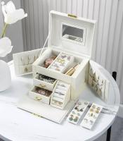 China Flannelette Leather Jewelry Storage Box Greaseproof Earring Jewelry Box for sale
