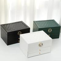 China Greaseproof Leather Jewelry Packaging Box Varnishing Recyclable for sale