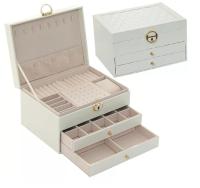 China Greaseproof Leather Jewelry Packaging Box Varnishing Recyclable for sale