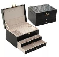 China Greaseproof Leather Jewelry Packaging Box Varnishing Recyclable for sale